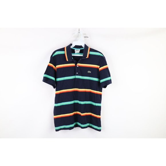 Lacoste | Shirts | Vintage Lacoste Mens 3 Us Xs Faded Croc Logo Rainbow ...